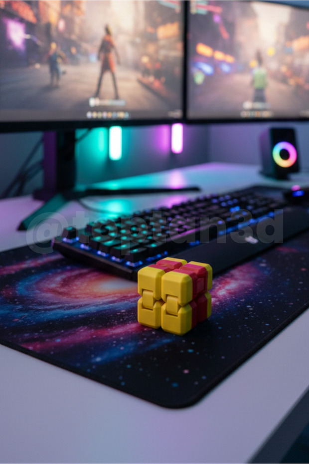 Toptan3D Sarı Kırmızı Stres Küpü, Fidget ,Sonsuz Küp, infinity cube ...
