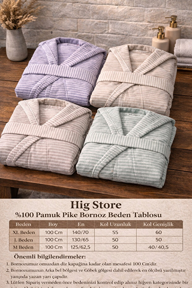 Hig Store 100% Cotton Woven Hooded Unisex Pique Bathrobe with Pockets ...