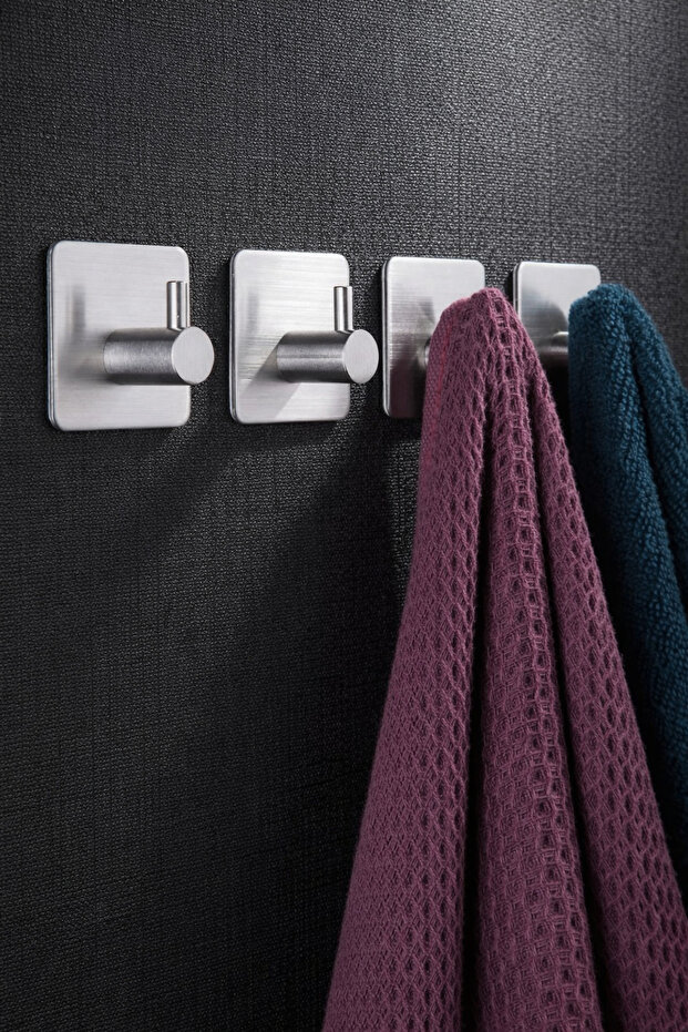 Alper Banyo Premium Mat Krom 304 Paslanmaz Çelik Bornoz Askısı 4’lü Set ...