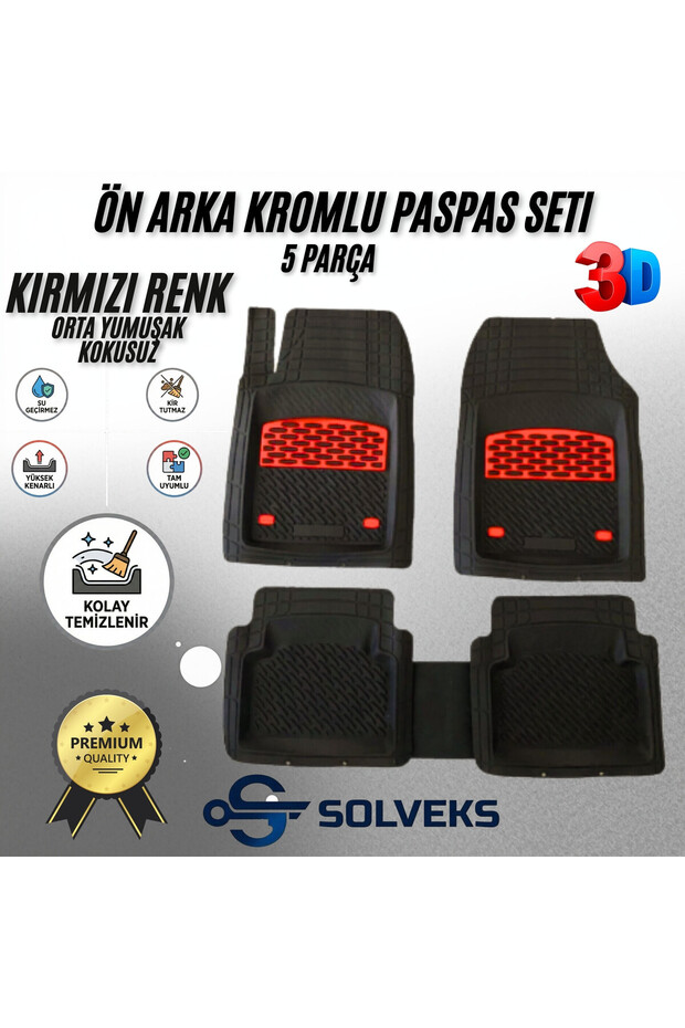 SOLVEKS FİAT FİORİNO DİZEL 2023 MODEL UYUMLU SİYAH- KIRMIZI RENK ...