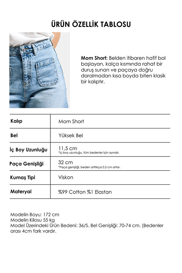 it's basic Damen Snow Jeans 4s6-32 Mom Fit Denim-Shorts mit ...