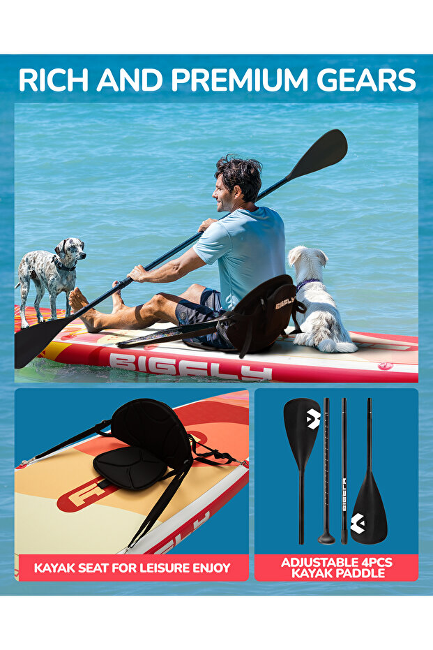 SavaBoards Tropical Orange Touring Paddle Board SUP Seti 335x86x15 cm ...