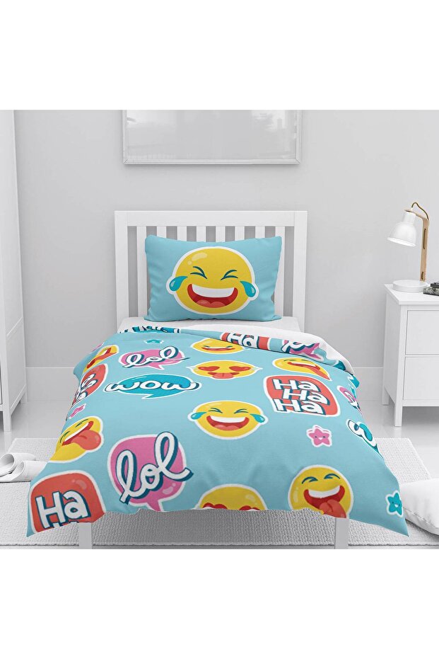 instababyrooms Çocuk odası Pamuklu Nevresim Takımı Çarşafsız Emoji ...