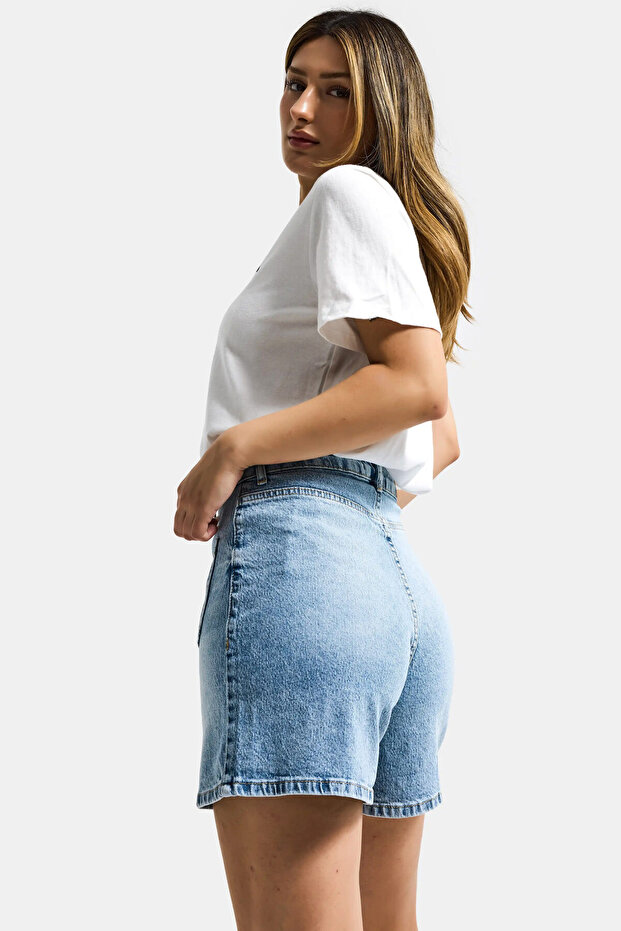 it's basic Damen Snow Jeans 4s6-32 Mom Fit Denim-Shorts mit ...