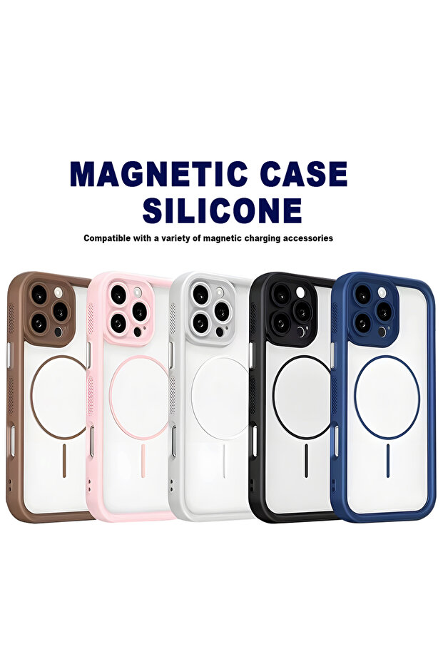 Hontinga iPhone 15 Plus Uyumlu Şeffaf Magsafe Wireless Köşe Silikon ...
