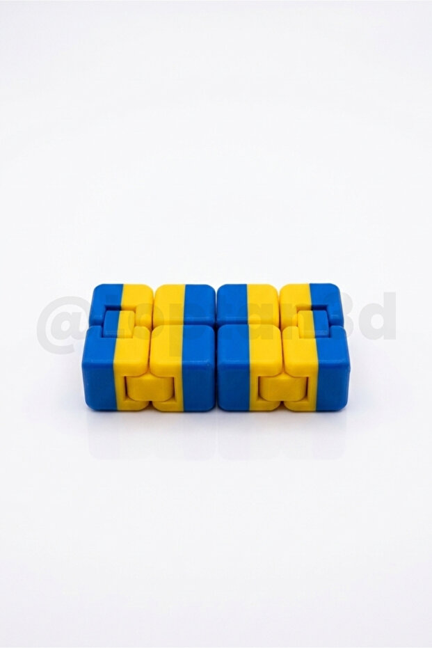 Toptan3D Sarı Lacivert Stres Küpü, Fidget ,Sonsuz Küp, infinity cube ...