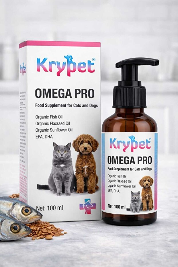 Krypet OMEGA PRO Kedi Köpek Vitamin Mineral Balık Yağı 100ML - Fiyatı ...