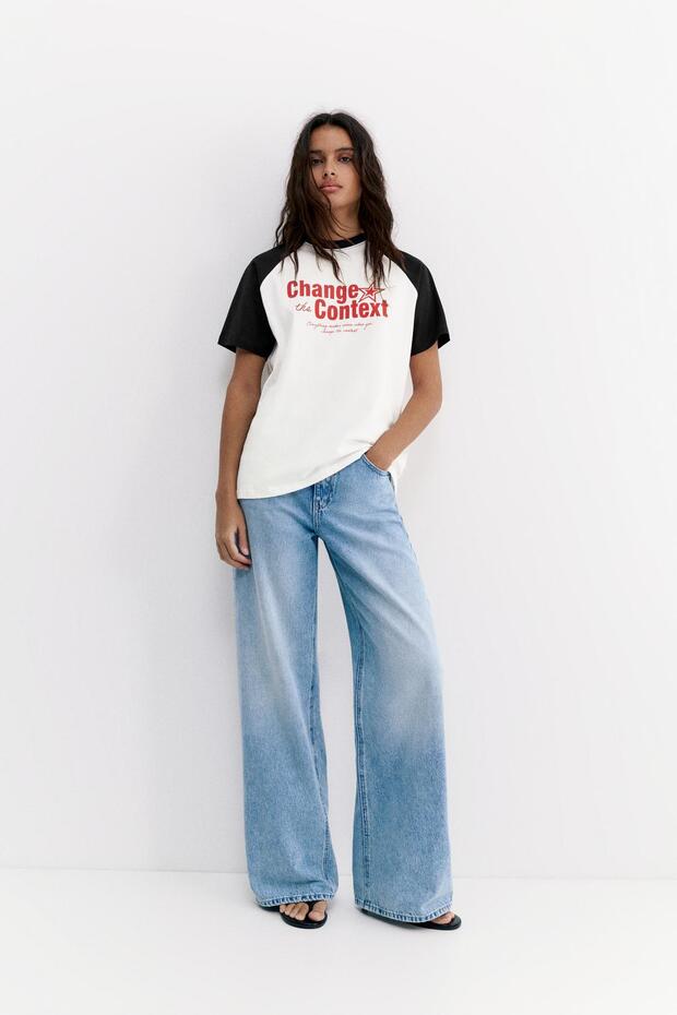 Pull & Bear Reglan kol grafik desenli t-shirt - Fiyatı, Yorumları