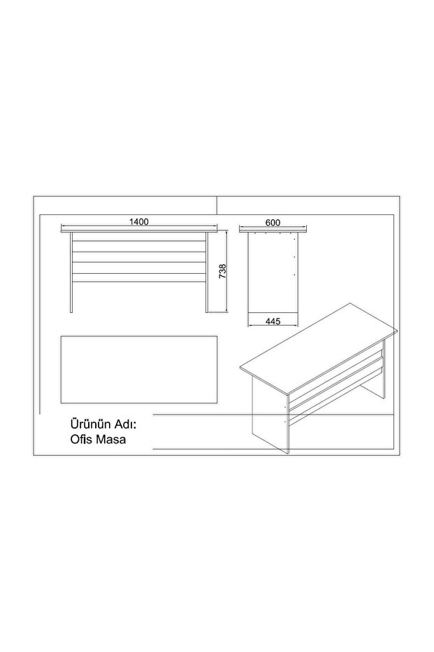 Yurudesign Vario ABCF Ofis Büro Masa Takımı Çalışma Masası Kitaplık ...