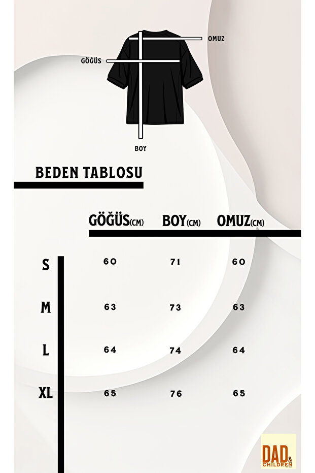 Dad&Children Unisex Waves Oversize T-Shirt Kemik Bej - Fiyatı, Yorumları