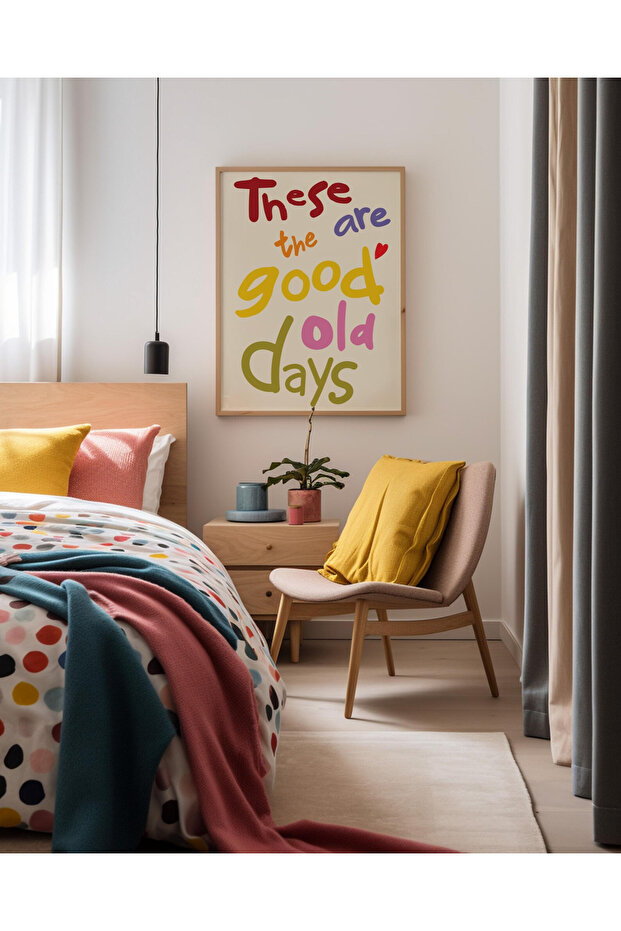 Tuba Decor Tek Parça Ahşap Çerçeveli Tablo Bunlar Eski Güzel Günler ...