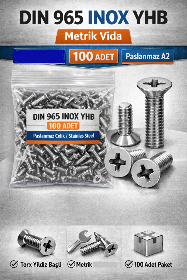 Cıvata Deposu DIN 965 M3x12 INOX YHB Metrik Vida 100 Adet - Fiyatı ...