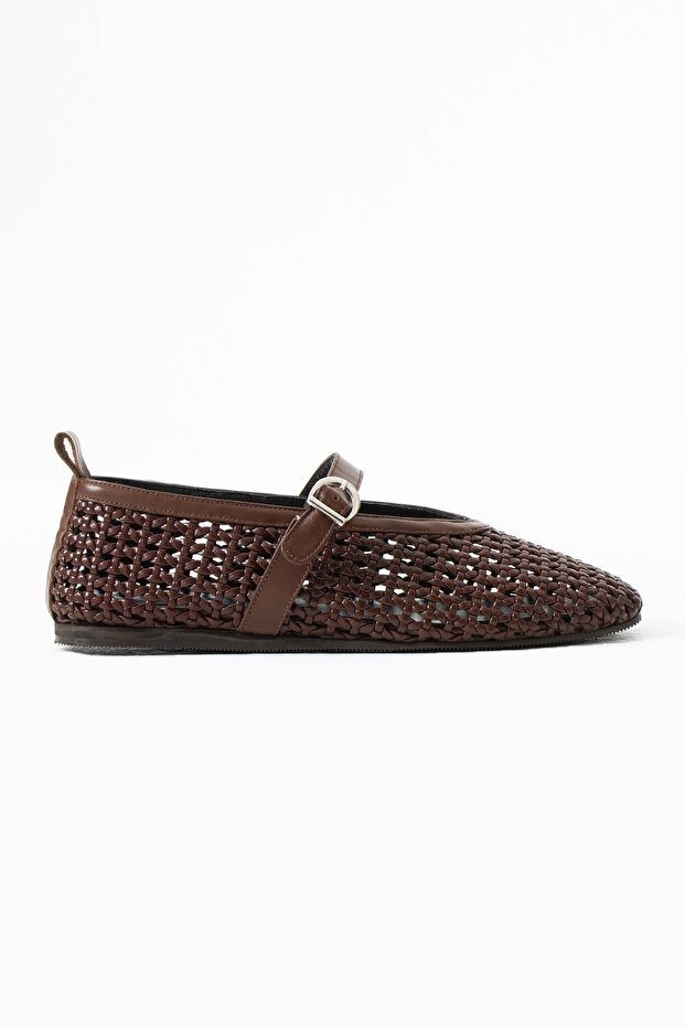 dericia shoes Rogue Hakiki Deri Kahverengi Günlük Rahat Kadın Babet ...