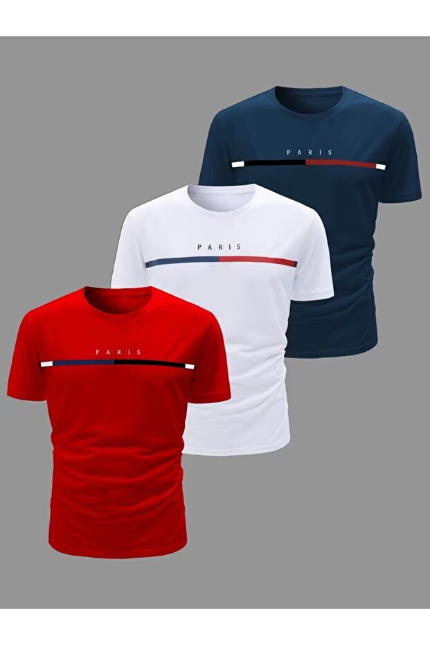 puolikuu Unisex Oversize Kalıp Çoklu Tshrit uzun cizgi prs Baskılı ...
