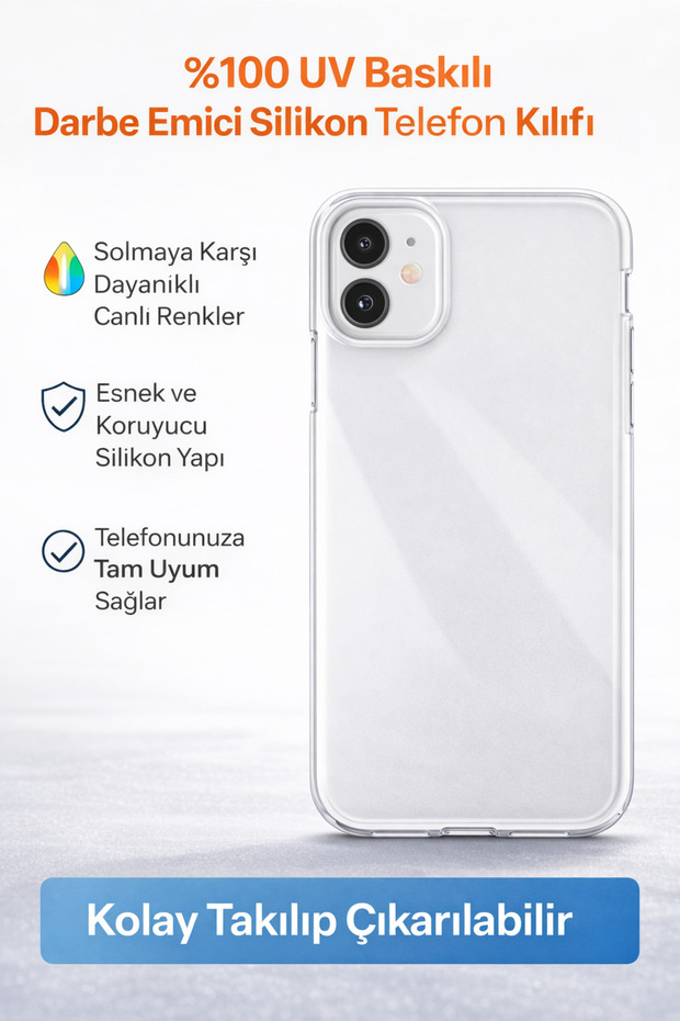 karsudesign iPhone 15 Pro Max Uyumlu Baskılı Şeffaf Telefon Kılıfı ...