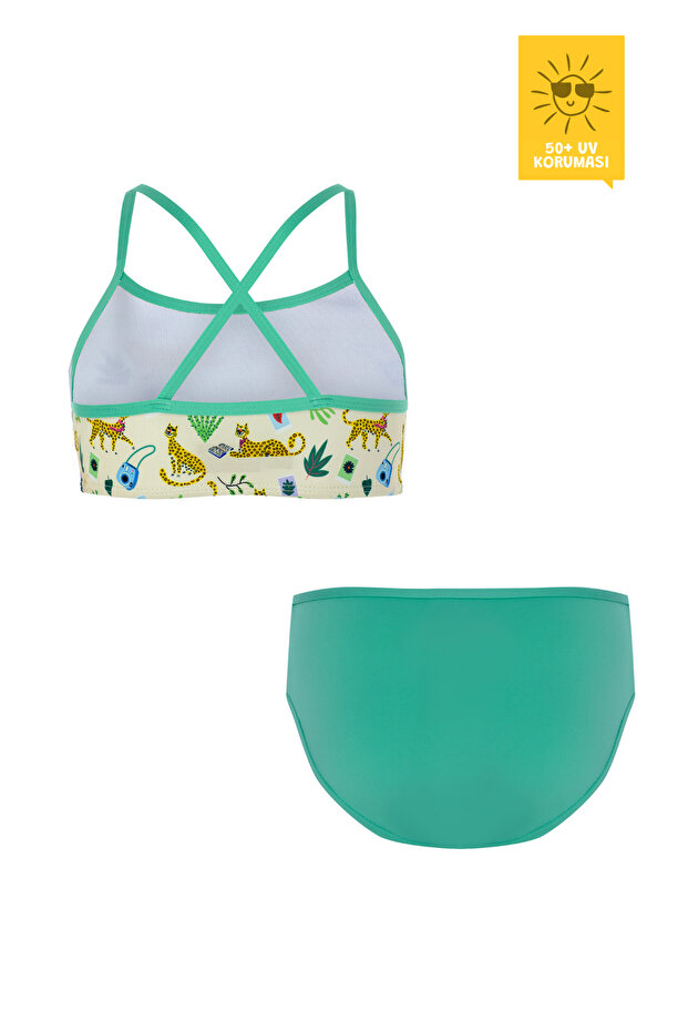 DARING LITTLES UV Korumalı UPF 50+ Sportif Leopar Desen Bikini Seti ...