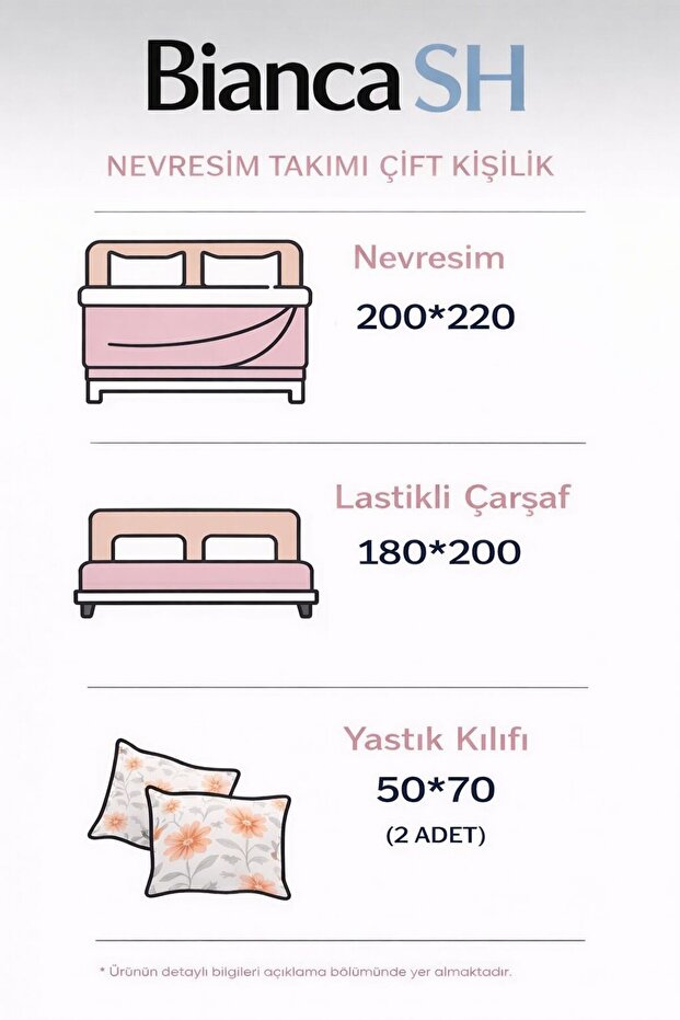 Sheri Home Lastikli Çarşaflı Nevresim Takımı Çift Kişilik Premium ...