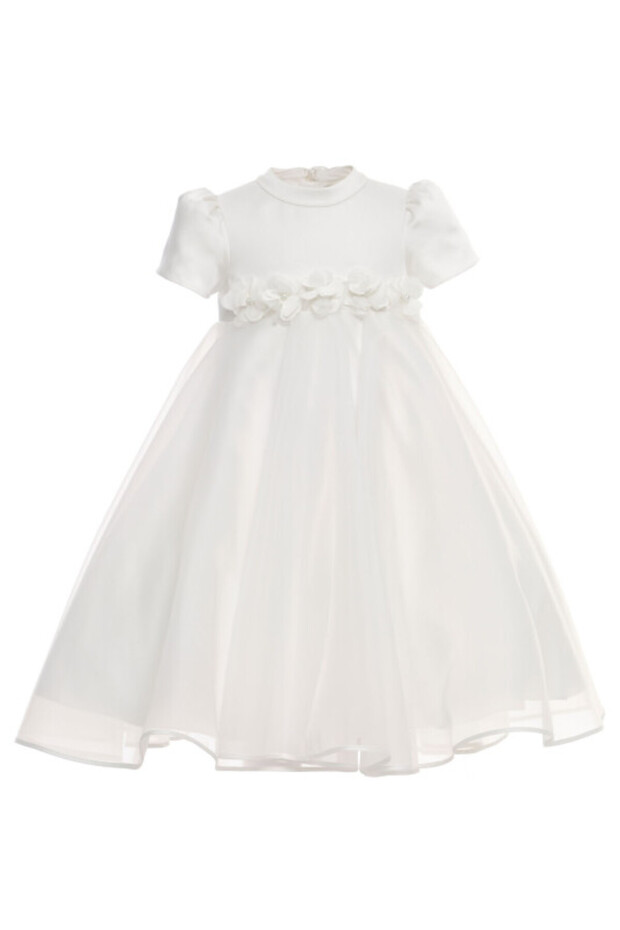 Pamina Ecru Girls Flower Belt Satin Dress & Floral Headband Set 3-7 AGE ...