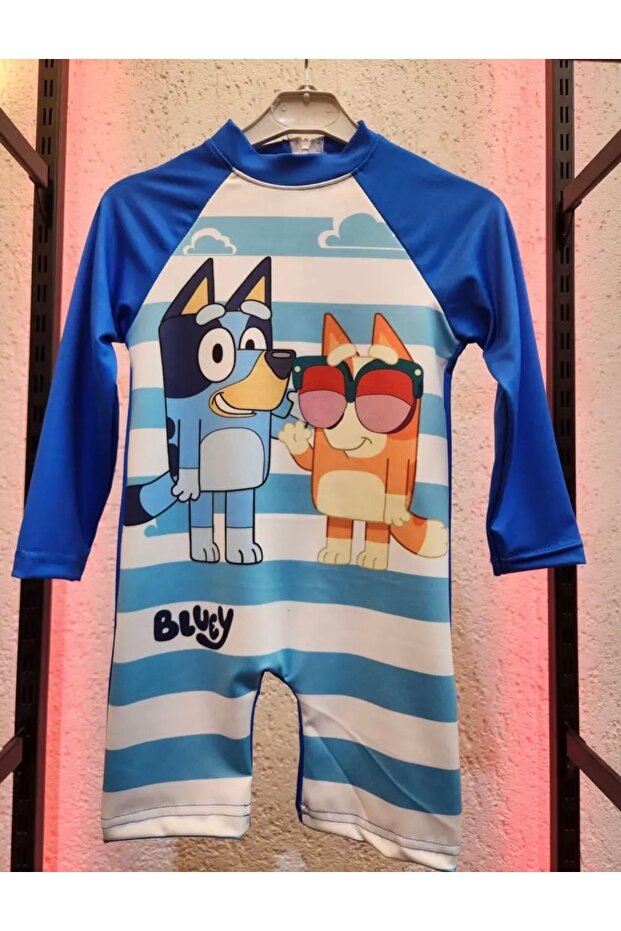 synshop Bluey Bandit Heeler Erkek Çocuk Mayo Yüzme Havuz Uzun Kollu ...