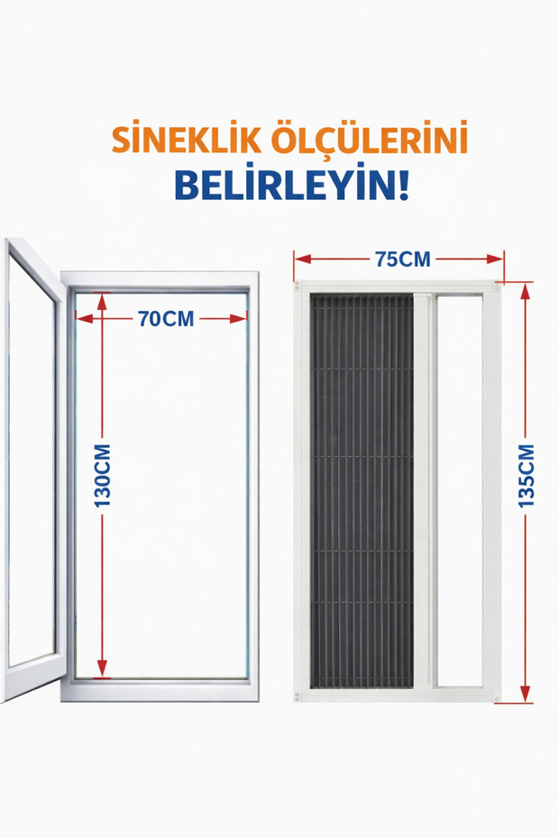MEF PLİSE SİNEKLİK Menteşeli Yırtılmaz Kedi Pencere Sineklik Özel Ölçü ...