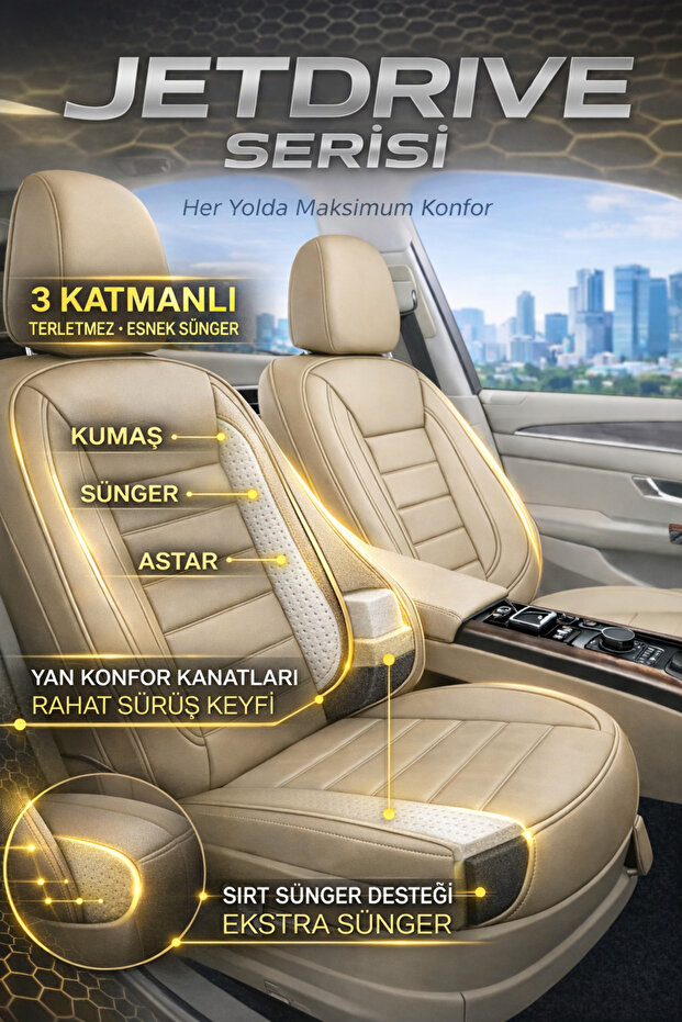 TROBUS Hyundai Tucson 2004-2009 2+1 Uyumlu Deri Koltuk Kılıfı Jetdrive ...