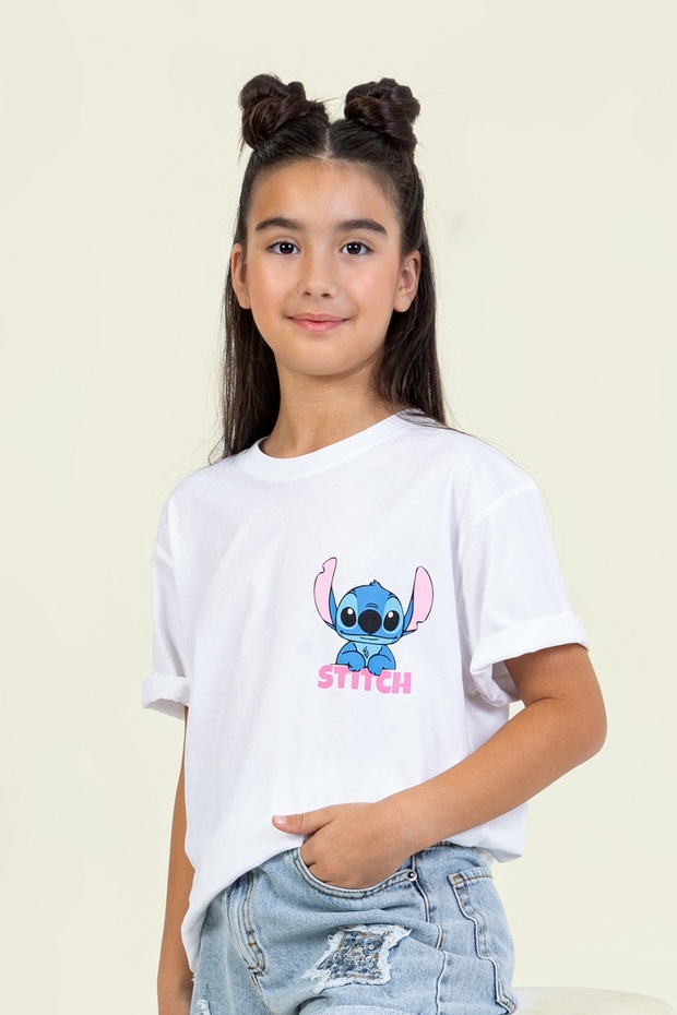Lesso Kids Stitch Baskılı Çocuk Tişört Yazlık Pamuklu Günlük Tişört ...