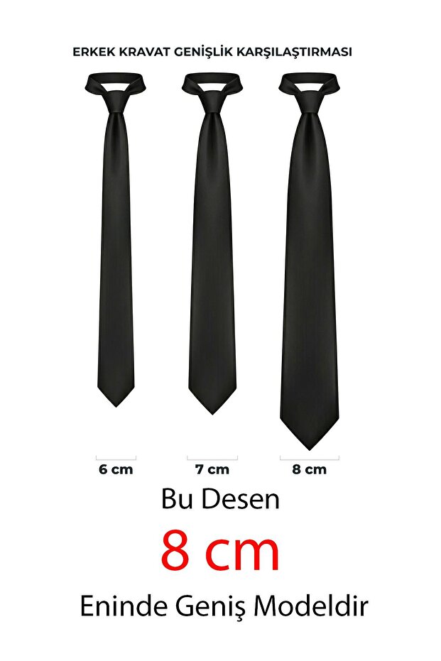 Esgue Hand Made 8 cm Retro Desen Lacivert Mavi Renk Mendilli Kravat ...