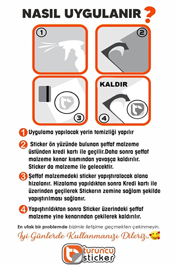Turuncu Sticker Pala (Sadece Ölüler Görür) Sticker Etiket 15x15 cm ...