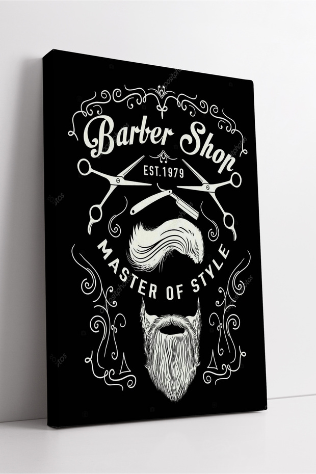 DEKORTR Barber Shop Yazılı Kanvas Tablo Master Of Style Erkek Kuaför ...