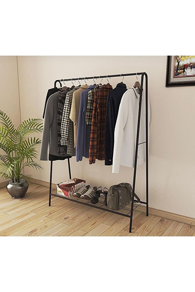 Empressco 152 cm Oval Telli Siyah Butik Elbise Askılığı Konfeksiyon ...