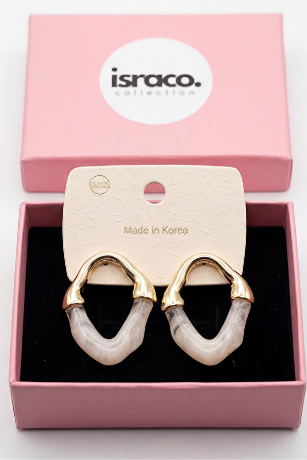 israco Vintage Gold Detaylı Akrilik Kadın Küpe - - Antialerjik - Fiyatı ...