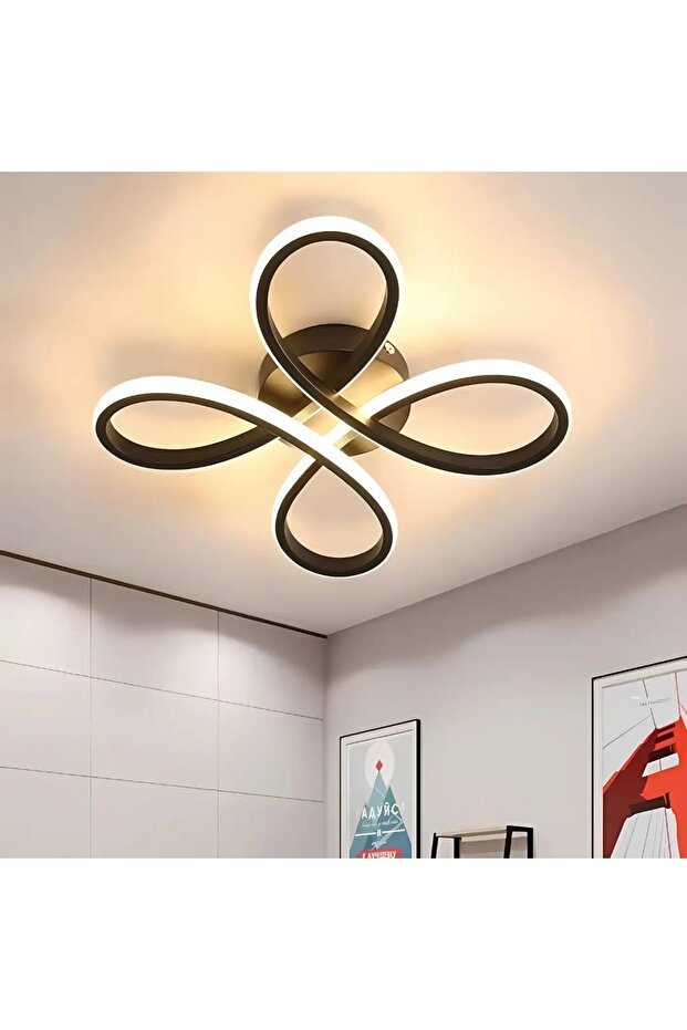 kra avize Güneş Modern Lüx Siyah Plafonyer Ultra Power 3 Renk Led'li ...
