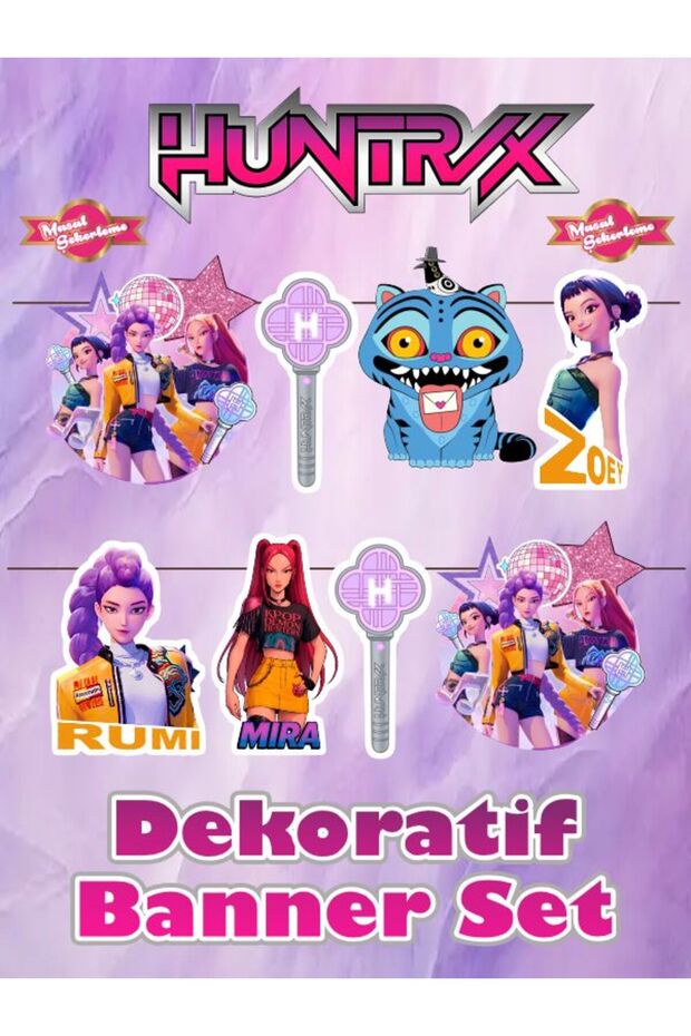 Masal Şekerleme K pop Hunter X Özel Kesimli Dekoratif Banner, Kpop ...