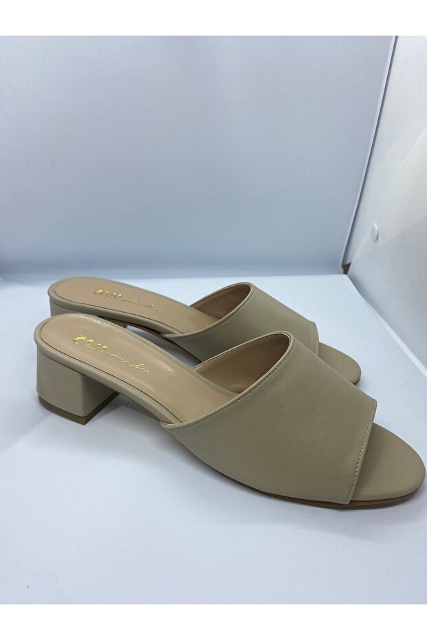 Çolo Your Shoe Deri Bej Kısa Topuklu Terlik - Fiyatı, Yorumları