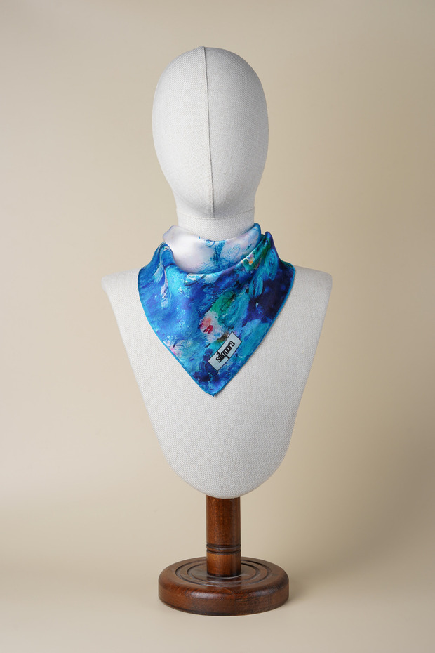 silqoora %100 İpek Bandana Fular Art Collection (55x55 CM)-Claude Monet ...