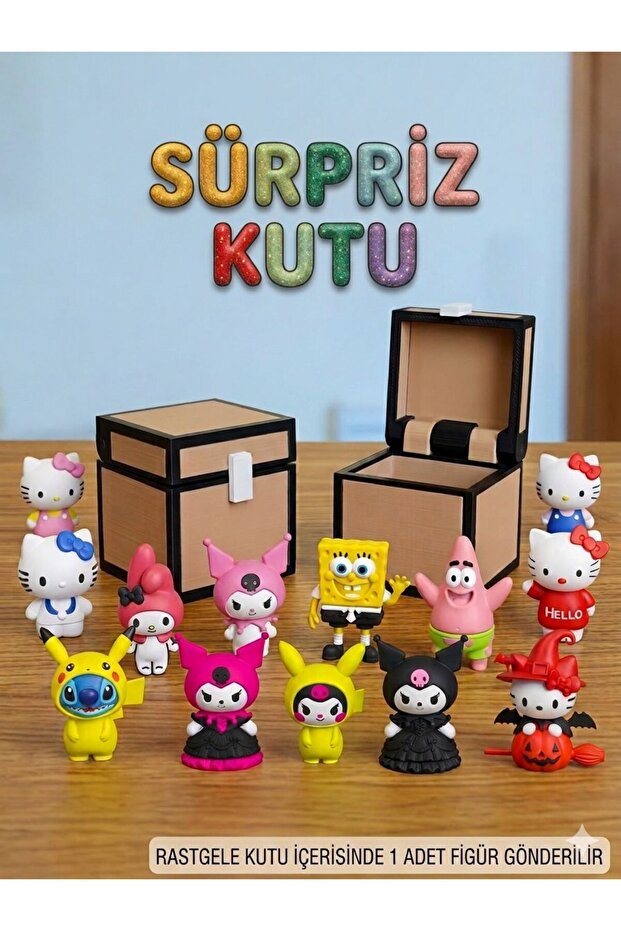 HEDİYEVİM Sürpriz Figür Kutu Helo Kiity Stich Kromi Bob Rastgele Figür ...