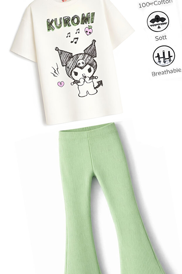 Belya Kids Wear Kız Çocuk Tam Kalıp Üst Oversize Altı Taytlı Kur ...