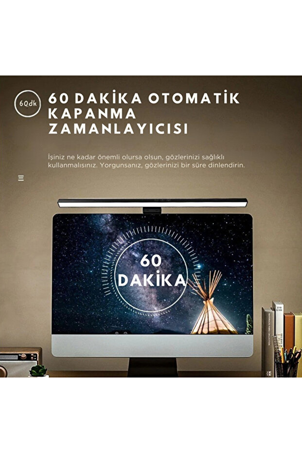 newnet Profesyonel 50 CM Ayarlanabilir LED Monitör Işığı, Göz Korumalı ...