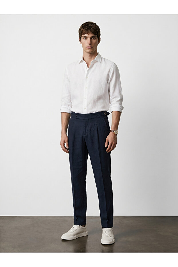 BASEL.CO Premium Linen Old Money Pants - Simple and Stylish- Trendyol