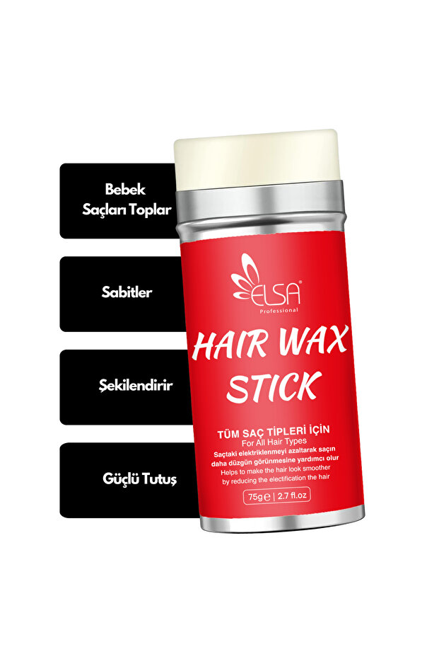 ELSA Professional Hair Wax Stick 75gr - Saç Sabitleyici ve 3 in 1 Topuz ...