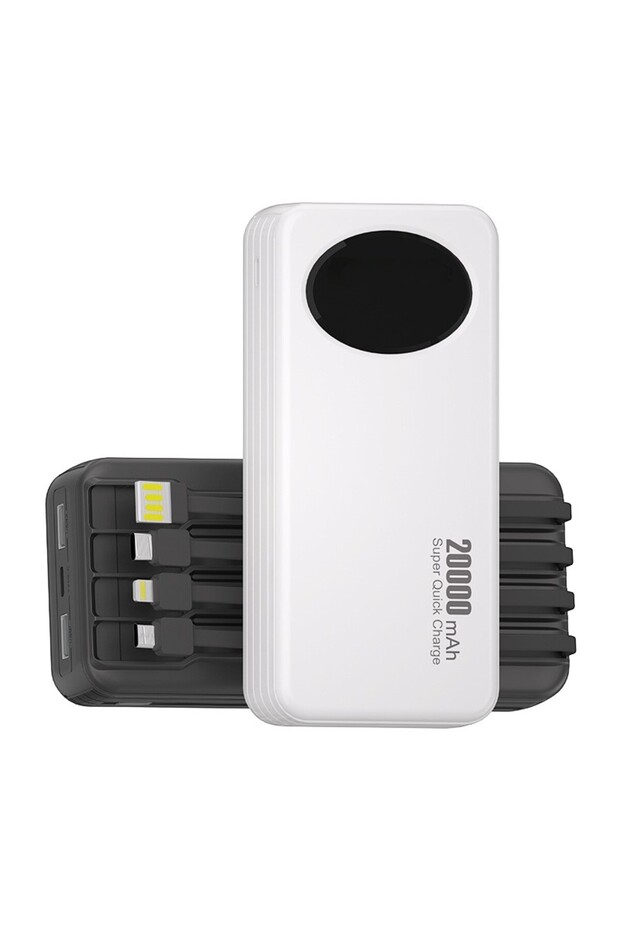 wiks 4'ü 1 Arada Kablolu 20000mAh Powerbank - Tüm Cihazlarla Uyumlu ...