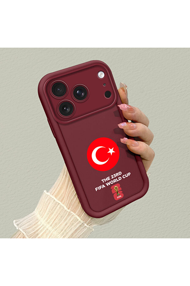 Hontinga iPhone 17 Pro Max Uyumlu Darbeye Dayanıklı Bordo Silikon ...