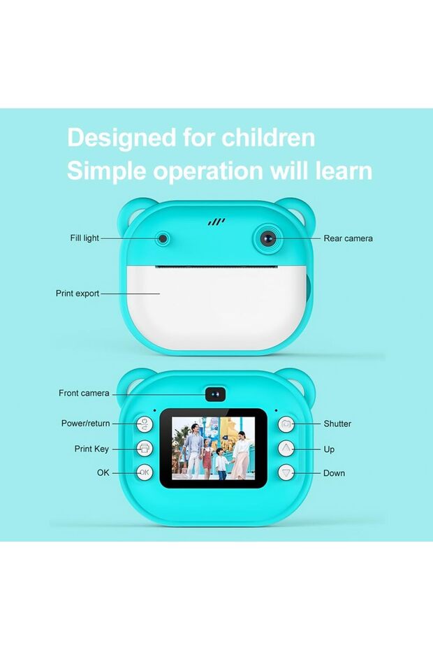 Generic Instant Print Camera 1080P with Dual Lens & Thermal Printing ...