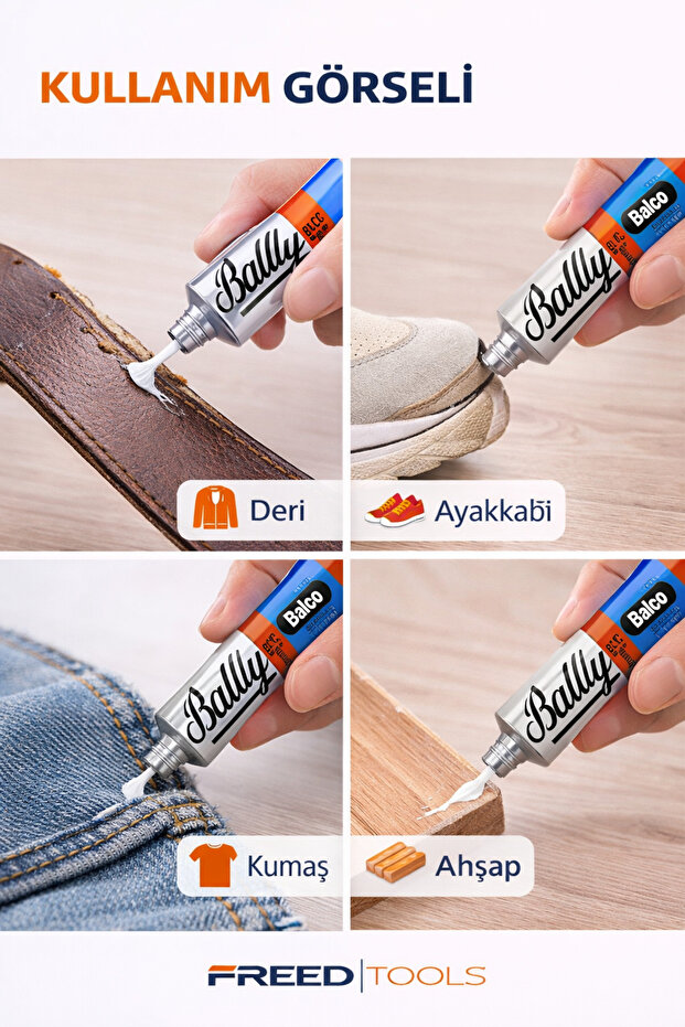 FREED TOOLS Çok Amaçlı Tüp Yapıştırıcı Deri Kösele Lastik Kumaş Kağıt ...