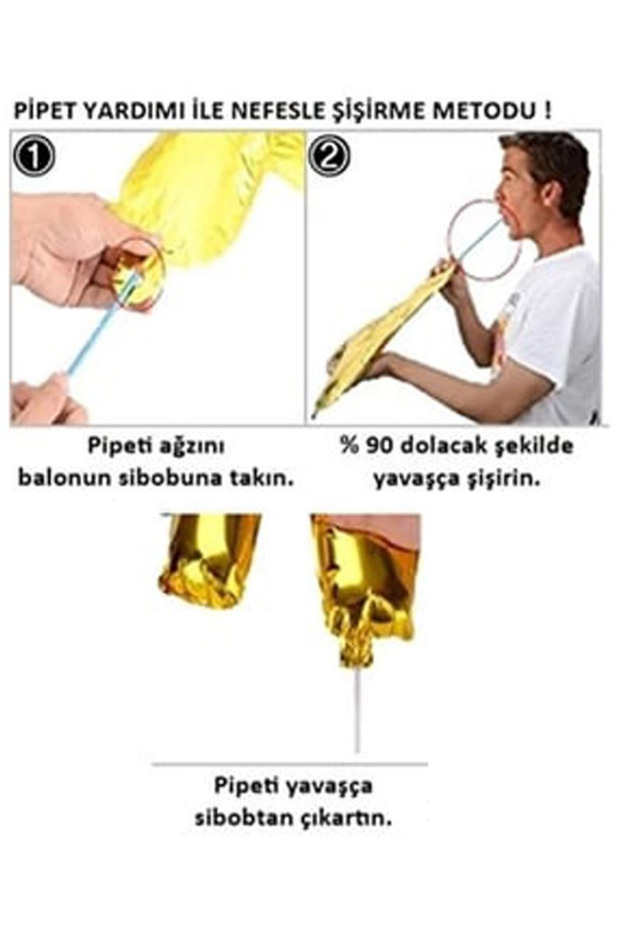tedaks 2026 Mezunları Gold Folyo Harf Beyaz Siyah Gold Balon Mezuniyet ...