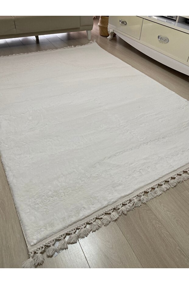 HALISHOP TAVŞAN POST BEYAZ Kaymaz Deri Taban Oturma Odası Koridor Salon ...