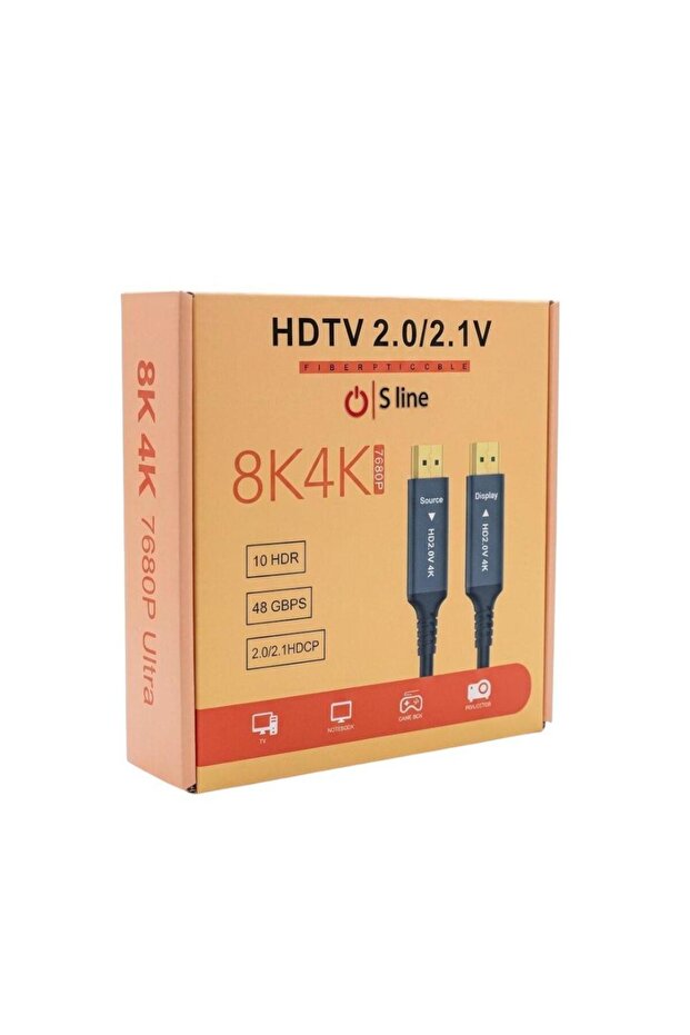 S-Line Sline 8K V2.1 Fiber Optik HDMI Kablo - 15Metre 7680x4320P ...