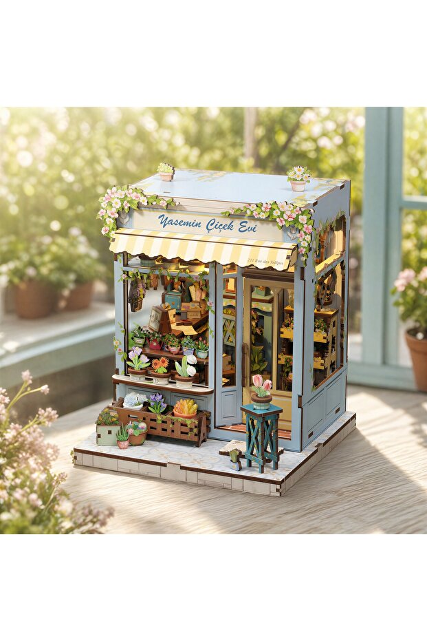 Emirgan Yasemin Çiçek Evi Book Nook DIY Kit – Ahşap Minyatür Kitap ...