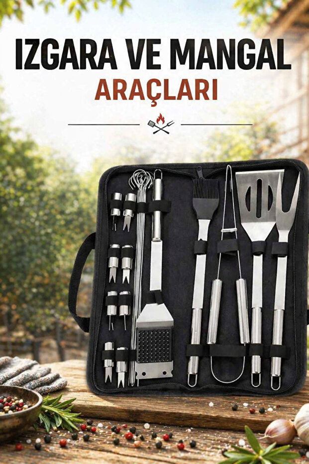 Creatividad Solutions Profesyonel Barbekü Seti 20 Parça Çantalı ...