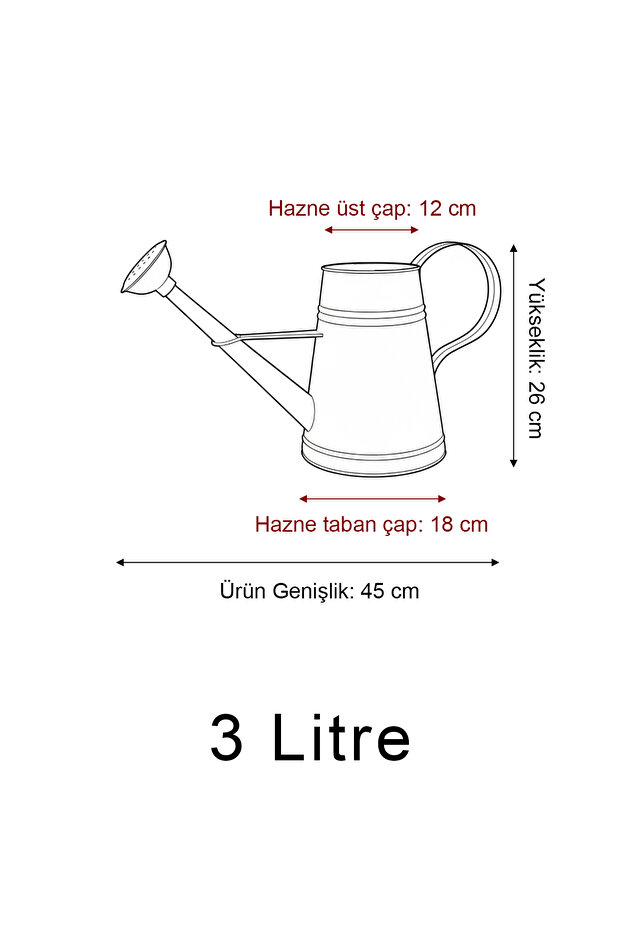 Desen Dekorasyon Stella 3 Litre Metal Çiçek Bahçe Sulama Kabı Mor ...